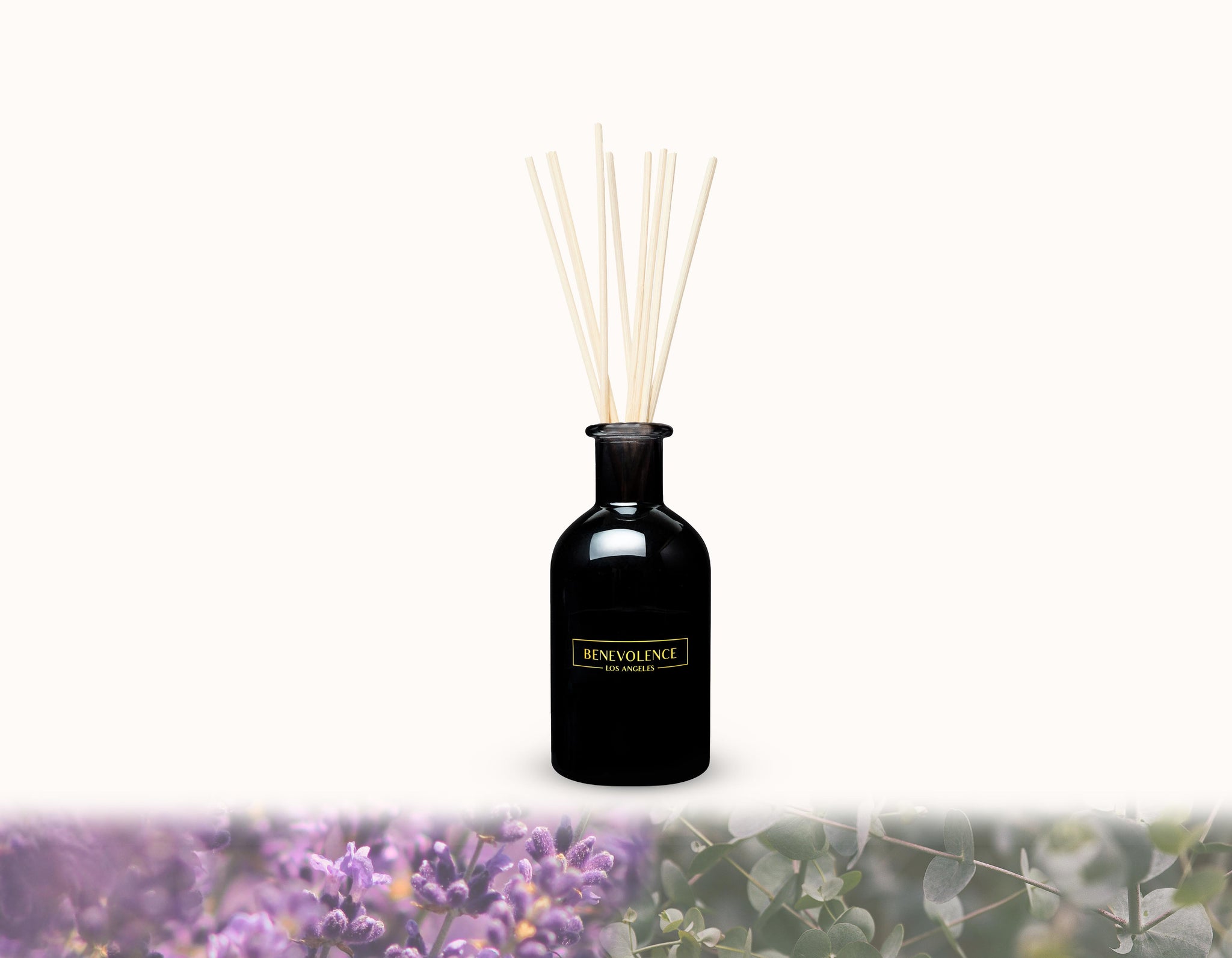 Lavender & Eucalyptus Black Reed Diffuser Set | Benevolence LA